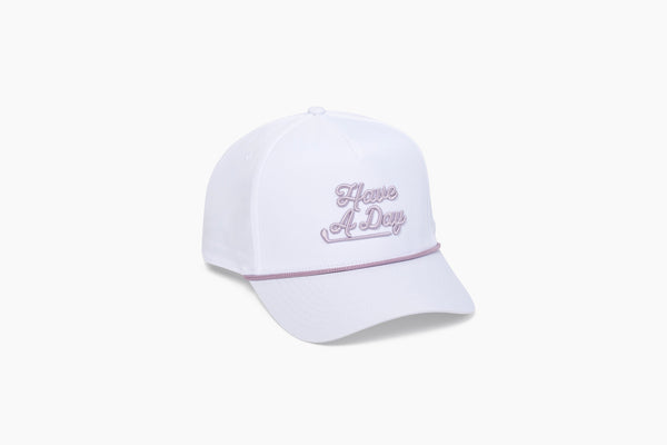 Have A Day White & Purple Rope Hat | Breezy Golf