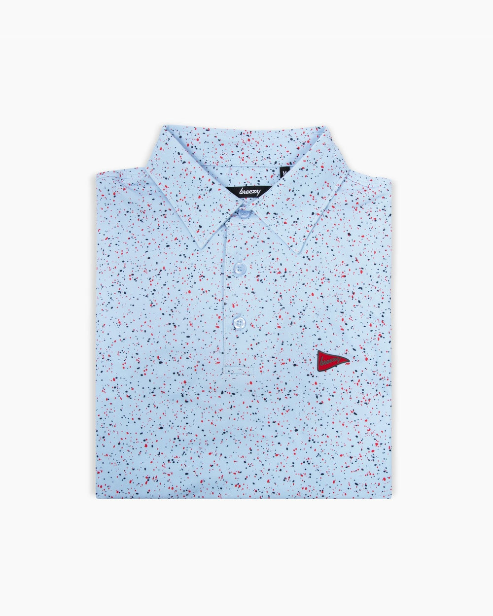 The USA Splatter Light Blue Polo Shirt for Men | Breezy Golf
